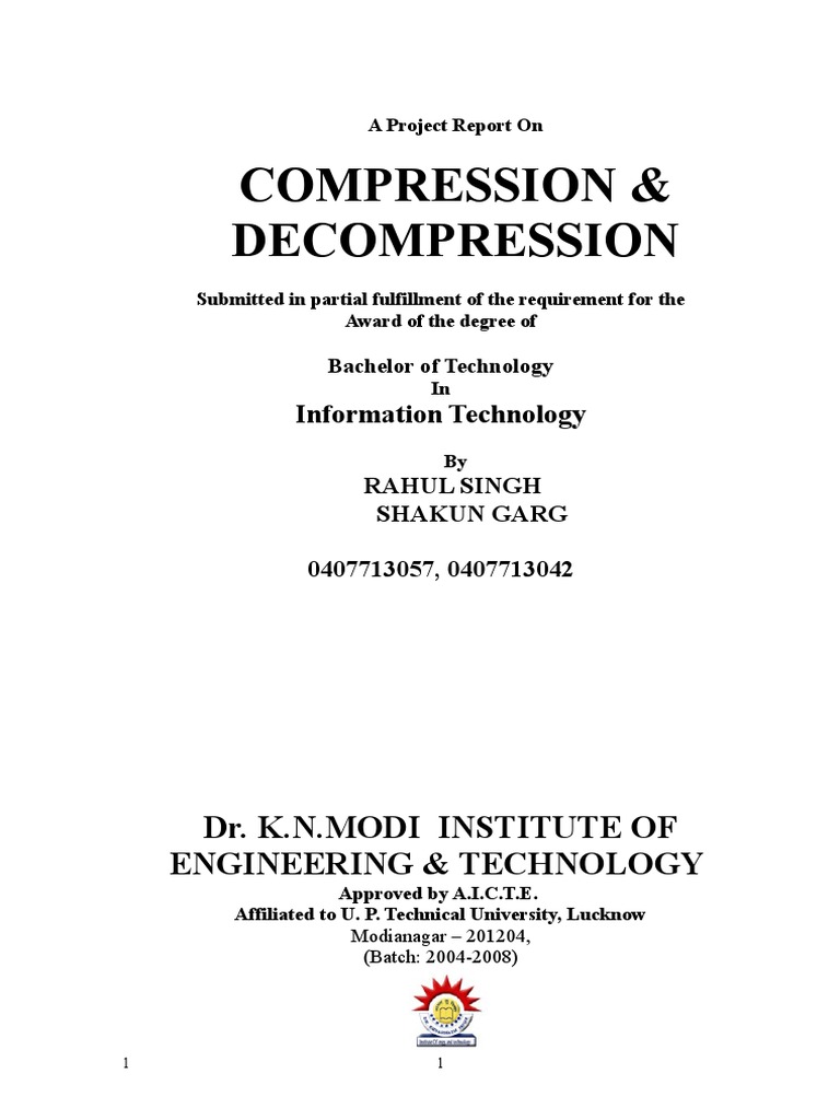 Compression Decompression | PDF | Data Compression | Code
