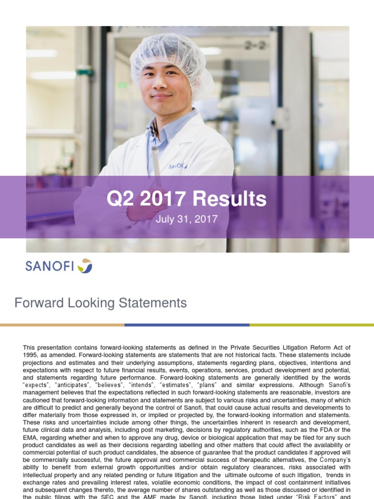 SANOFI 2017-07-31 Results Q22017 Slides | PDF | Sanofi | Risk