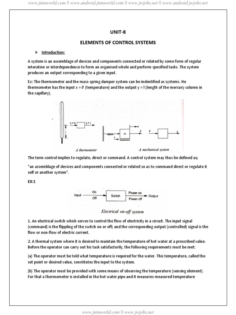 UNIT-8 Elements of Control Systems | PDF | Technology & Engineering