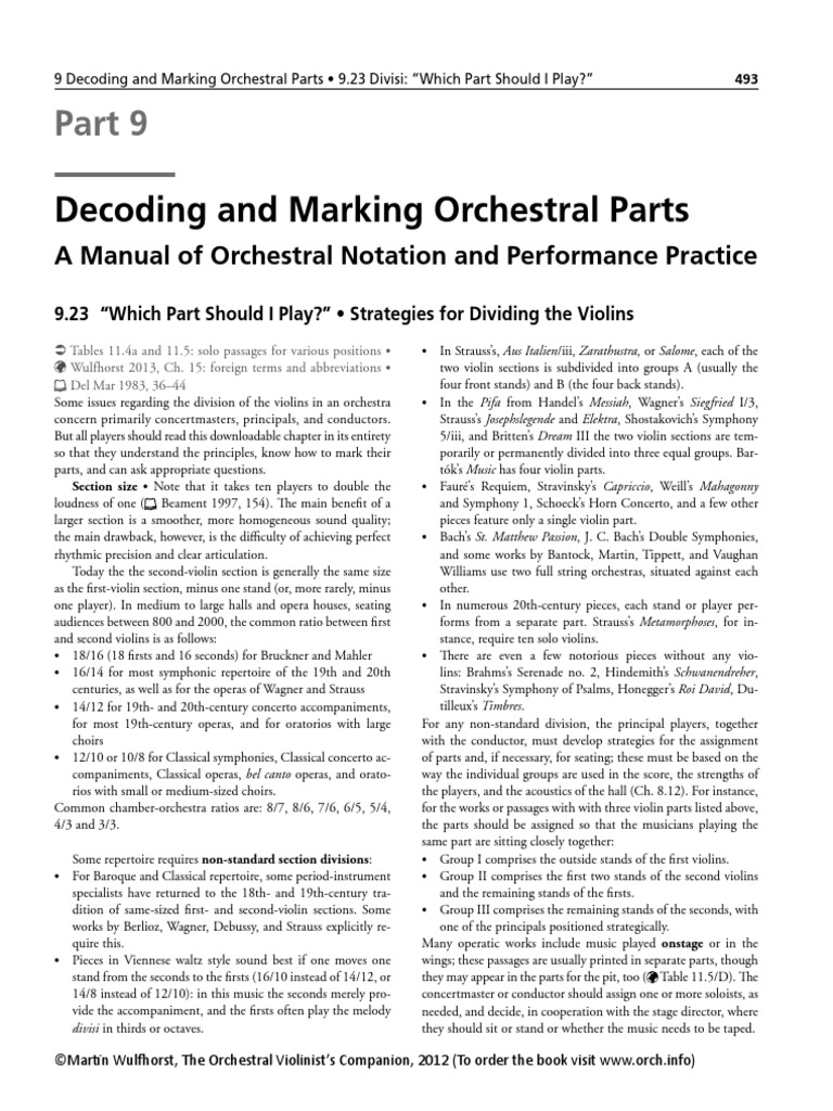 Decoding and Marking Orchestral Parts: A Manual of Orchestral Notation ...