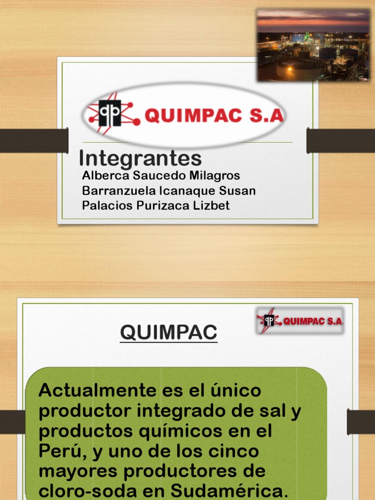 Diapositivas de Quimpac Corporativas | PDF | Compartir (Finanzas ...