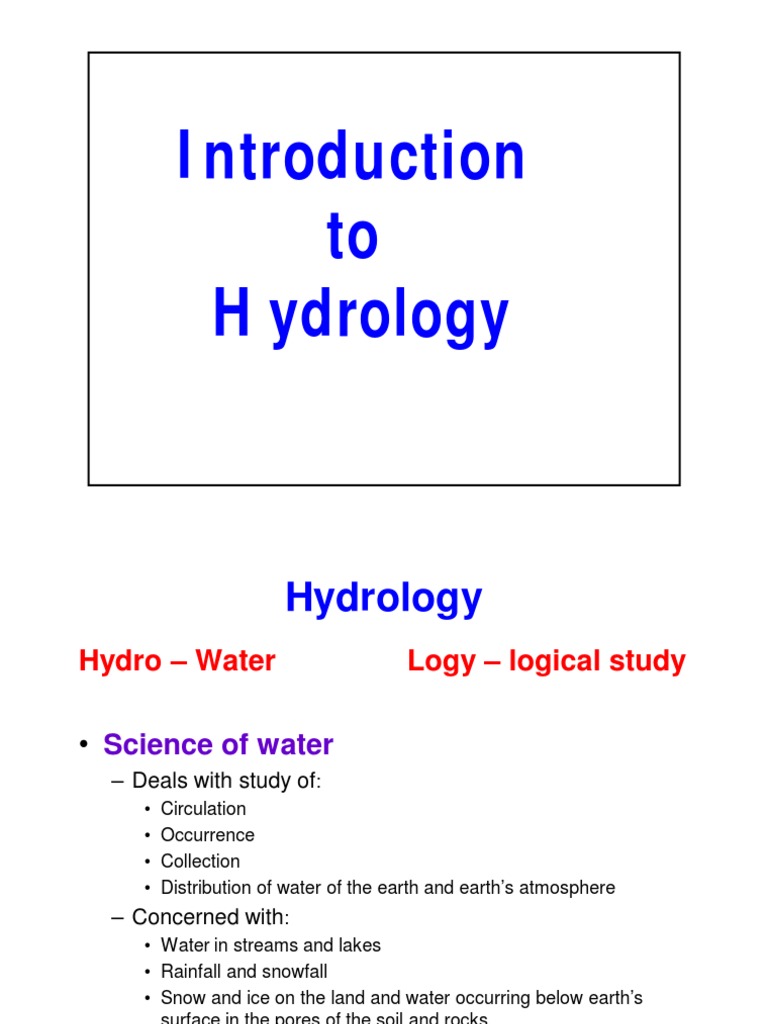 Basic Hydrology Ppts | PDF | Precipitation | Hydrology