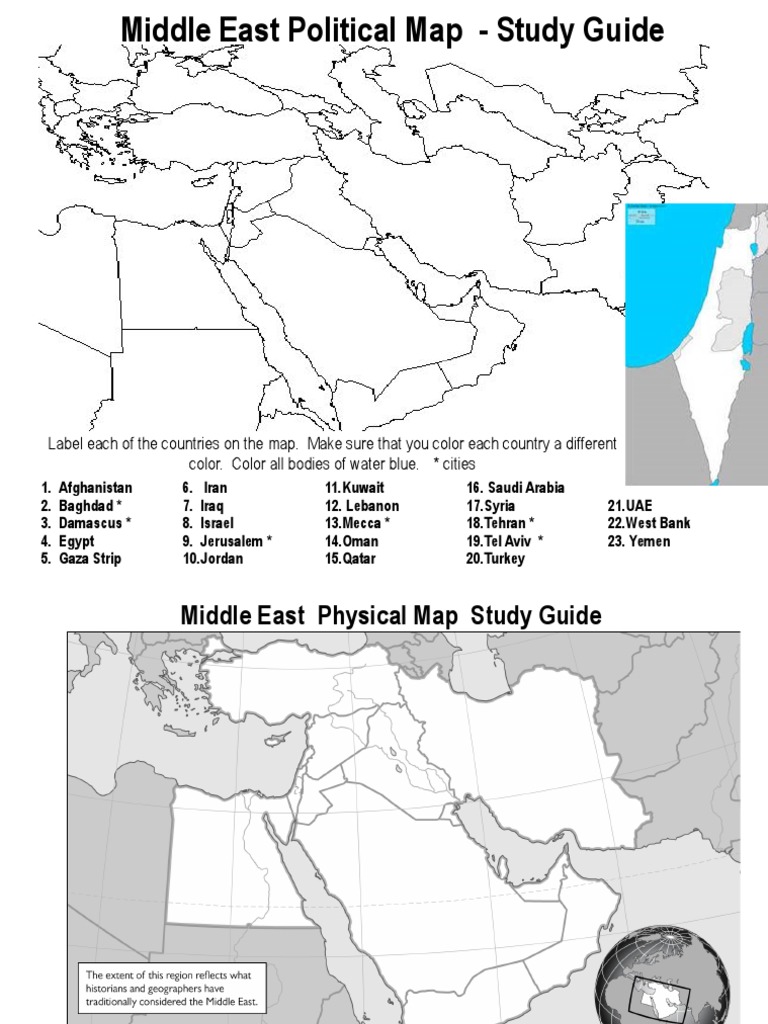 Middle East Map Study Guide 2017 | PDF | Arabian Peninsula | Middle East