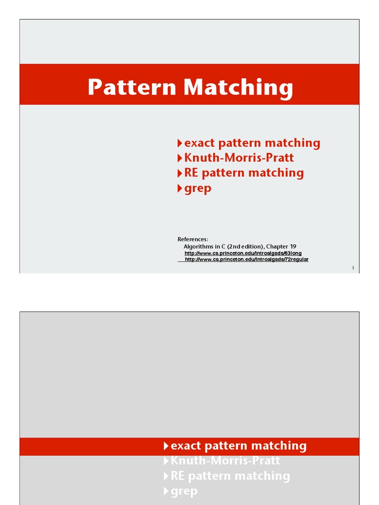 Pattern Matching | PDF | Regular Expression | Theoretical Computer Science
