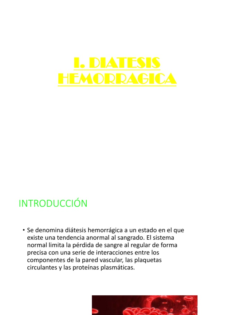 Diatesis Hemorragica | PDF | Coagulación | Plaqueta