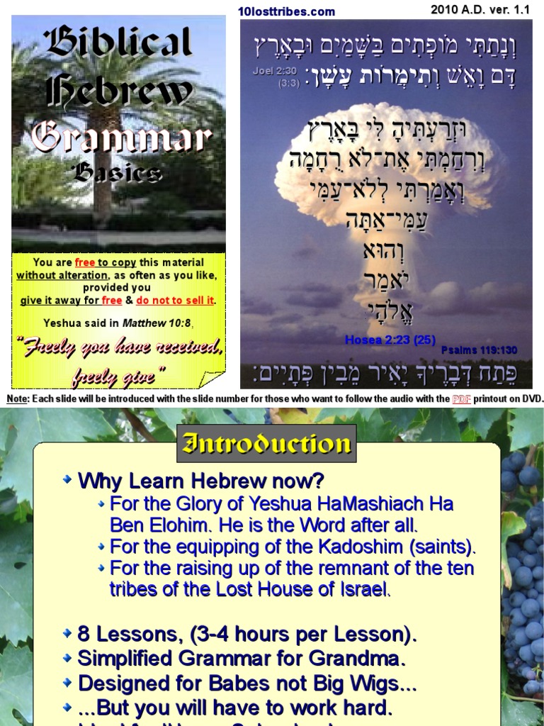 Biblical Hebrew Grammar Presentation PDF | PDF | Grammatical Gender ...