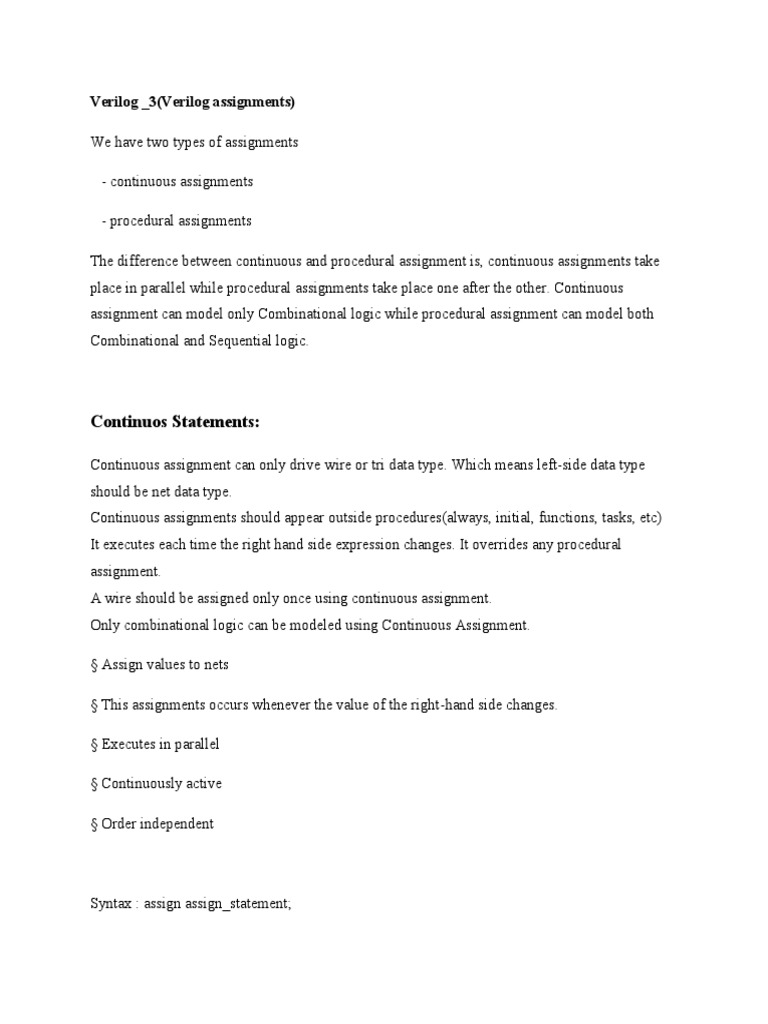 Verilog Assignments | PDF | Control Flow | Software Development