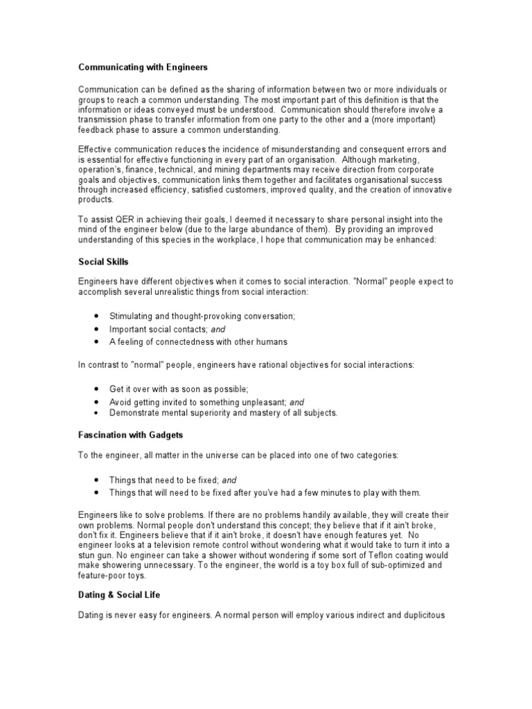 Communicating With Engineers | PDF | Engineer | Communication
