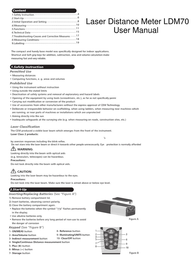 LDM 70 Manual | Download Free PDF | Measuring Instrument | Measurement