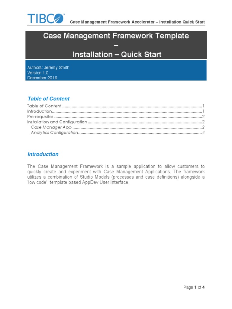 Case Management Framework Installation Guide | PDF | Installation ...