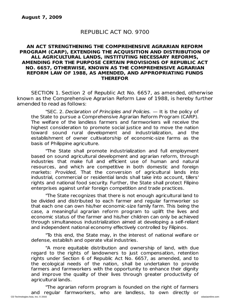 Ra 9700 PDF | PDF | Agriculture | Economies