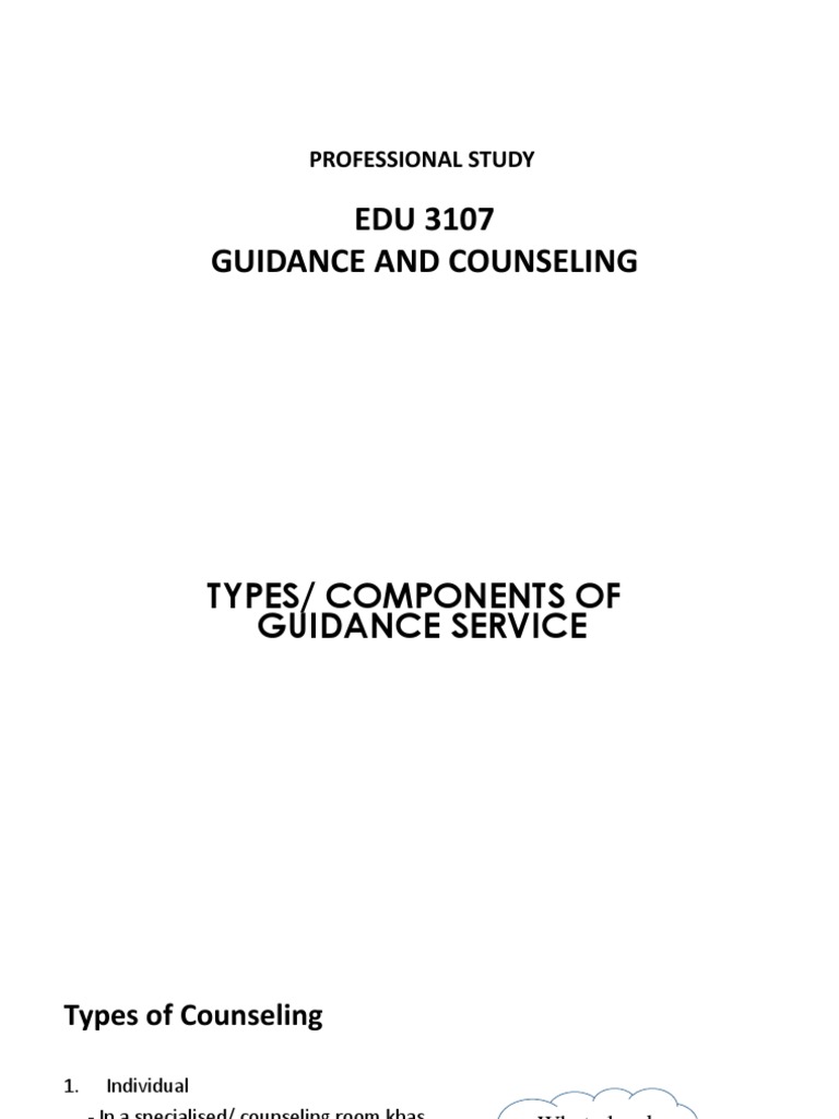Types of Counseling | PDF | Counseling Psychology | Psychotherapy