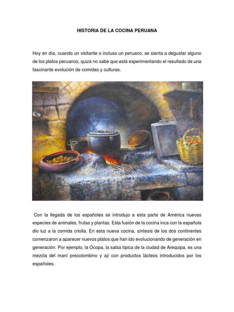 Historia de La Cocina Peruana | PDF | Preparación de comida y bebida ...