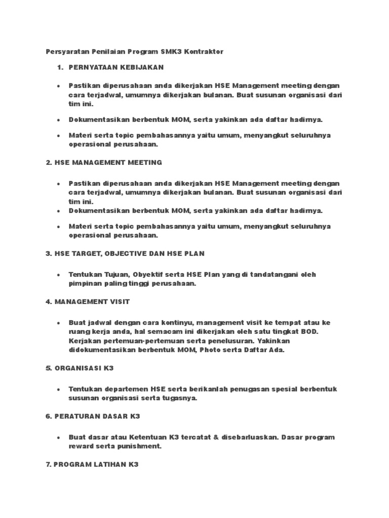 Contoh Program Kerja k3 | PDF