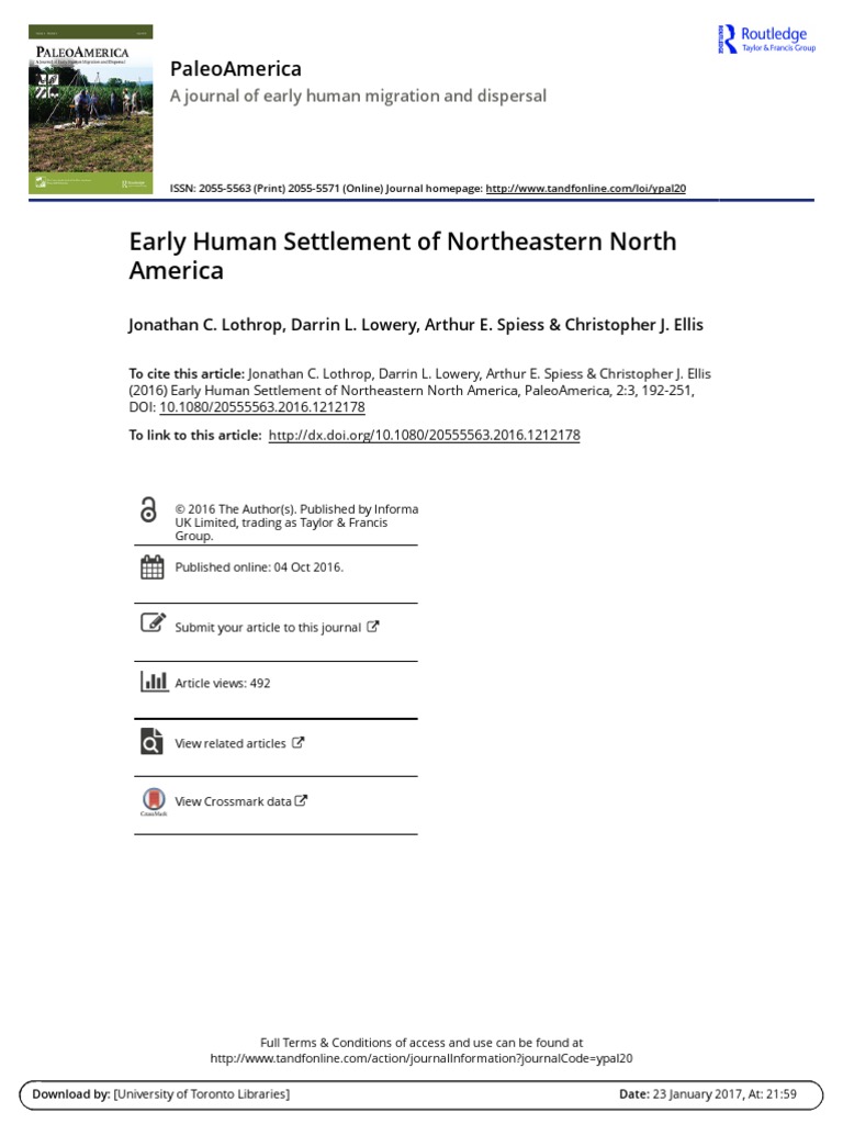 Early Human Settlement of Northeastern North America PDF | PDF | Coast ...