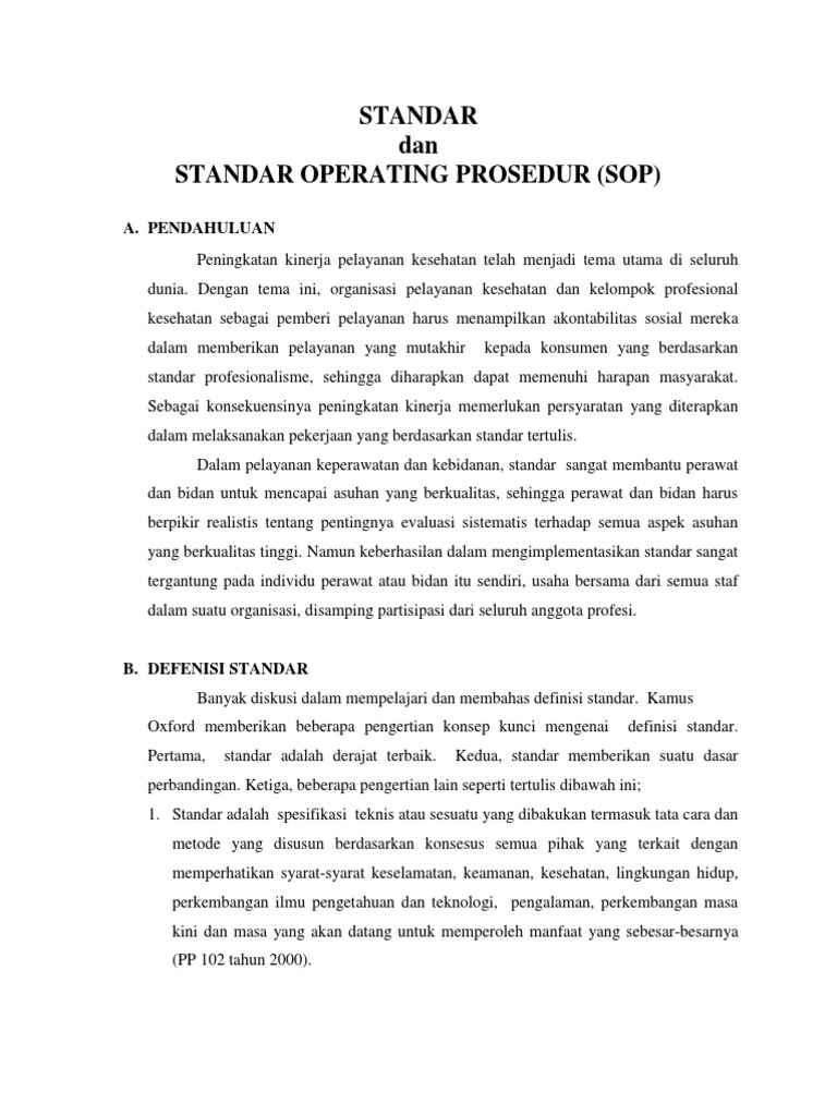 Definisi dan Pentingnya Standar | PDF