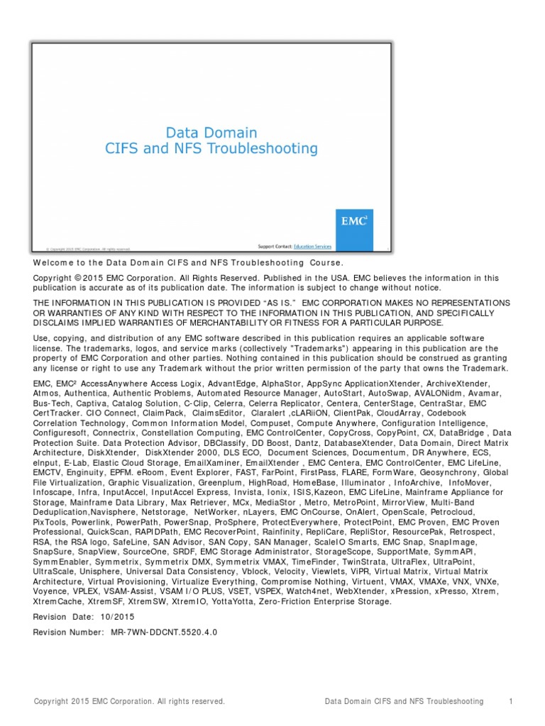 Data Domain CIFS and NFS Troubleshooting SG PDF | PDF | Active Directory | Port (Computer ...