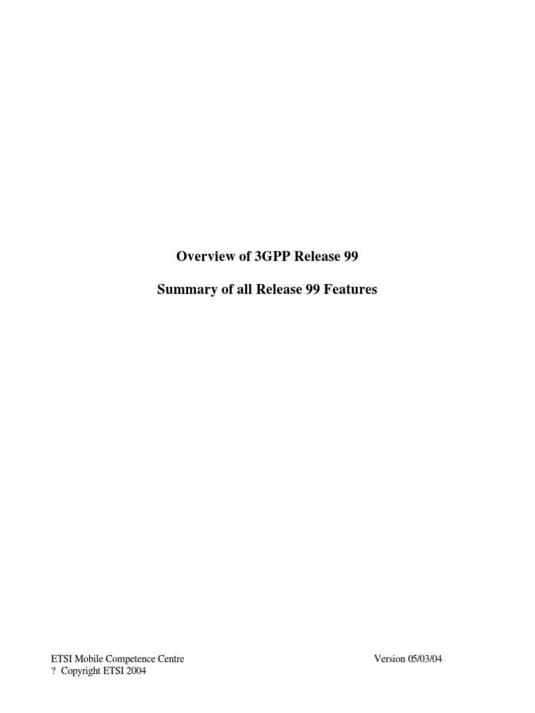 Overview of 3GPP Release 99 | PDF | General Packet Radio Service ...