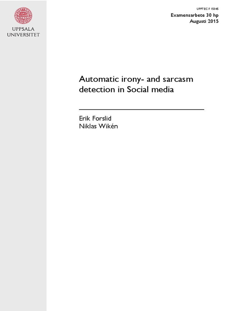 Automatic Irony and Sarcasm Detection in Socmed | PDF | Areas Of Computer Science | Cognitive ...