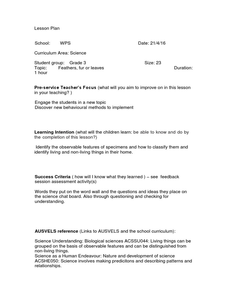 Pre-Service Teacher's Focus (What Will You Aim To Improve On in This ...