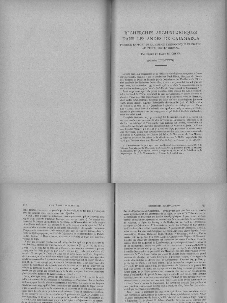 Reichlen and Reichlen 1949 Cajamarca Reduced | PDF