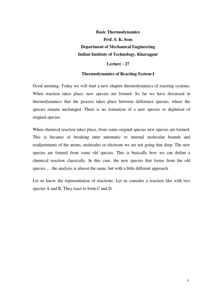 Lec 27 | PDF | Combustion | Enthalpy