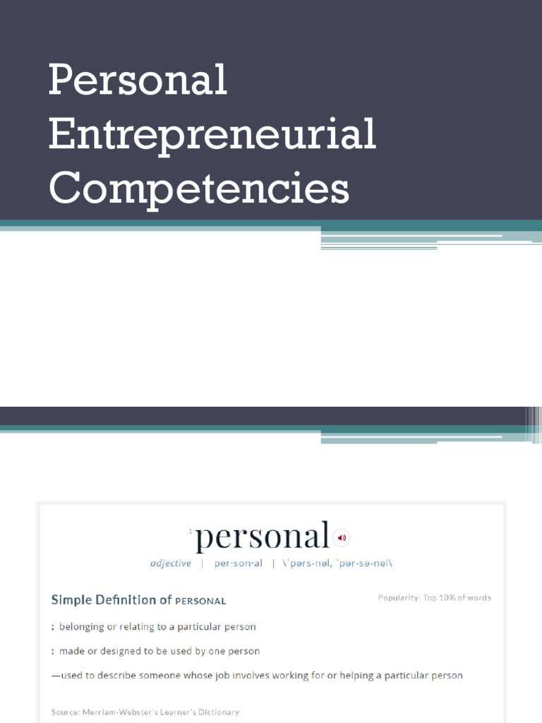 PECs Important Traits | PDF | Entrepreneurship | Psychology