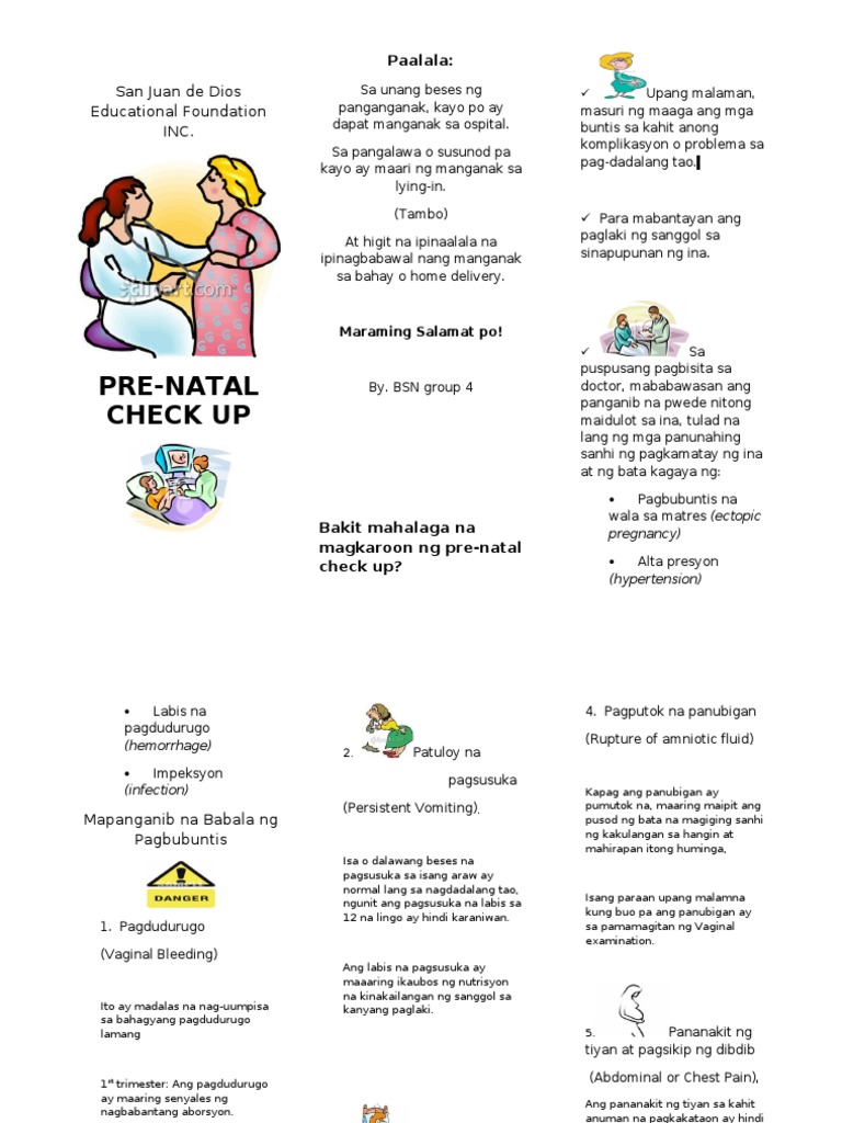 Pre-Natal Check Up Pamphlet | PDF