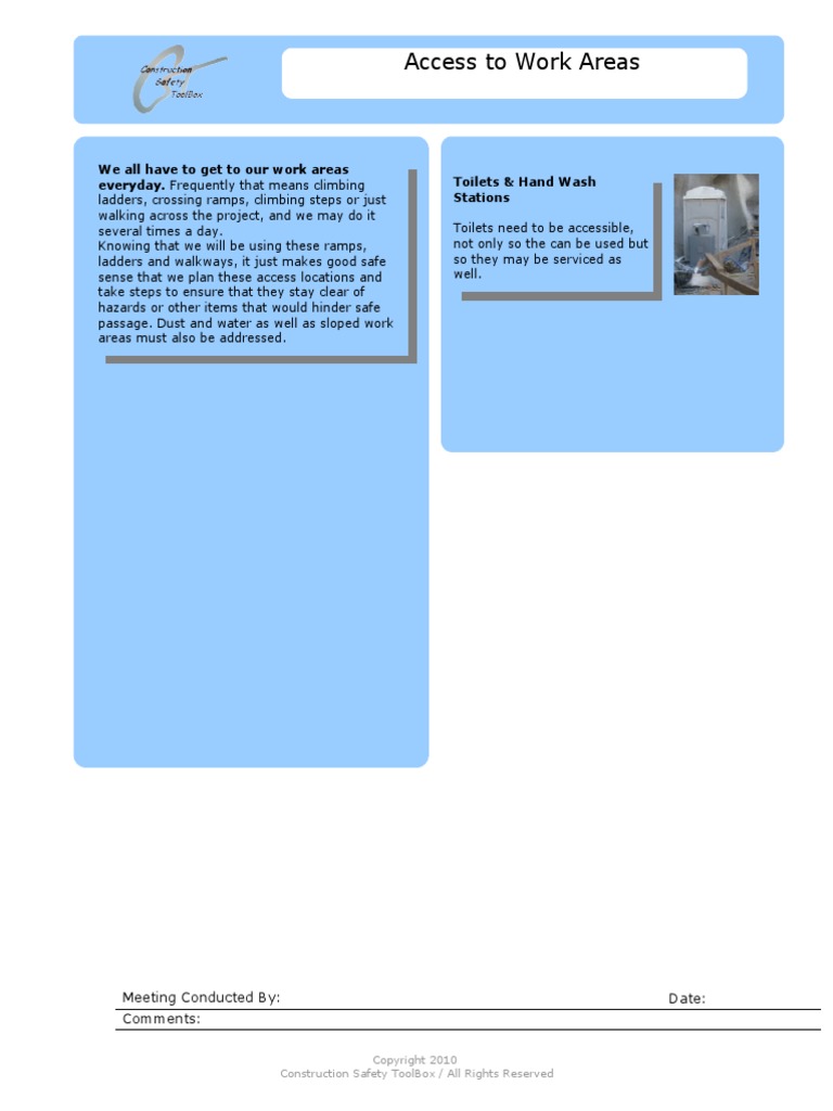 Access To Work Areas | PDF | Nature