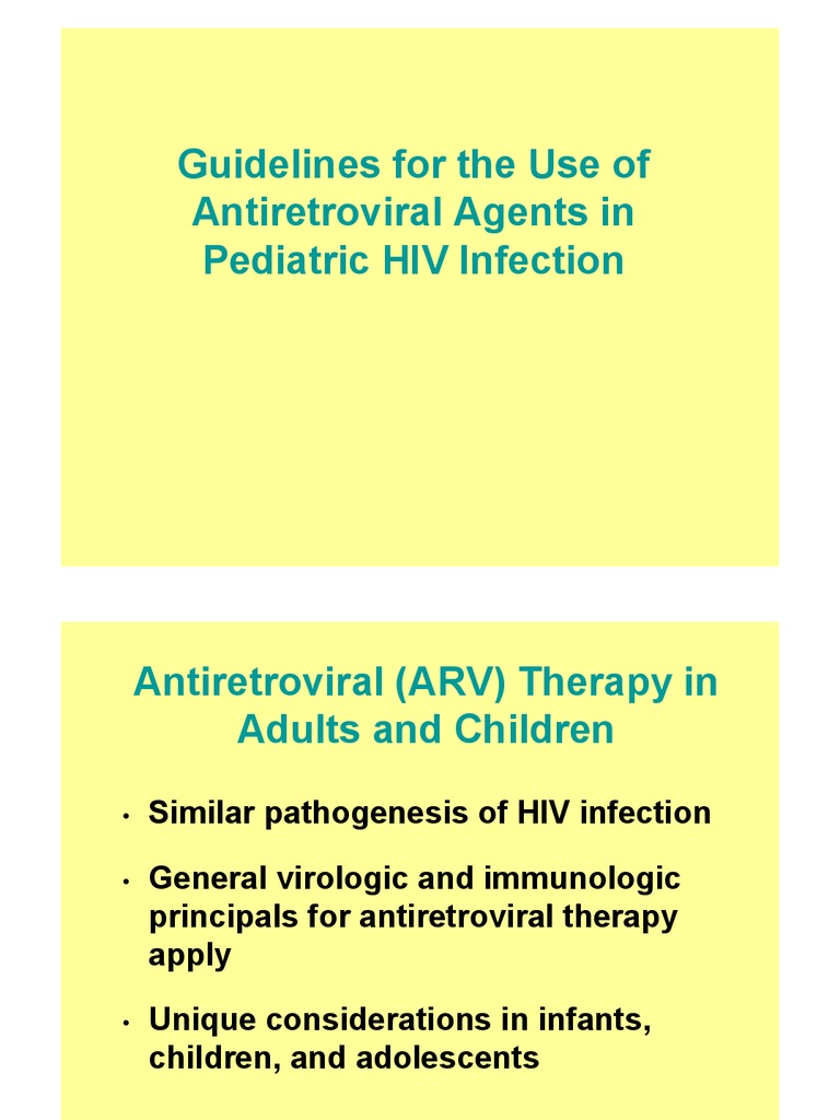 Pediatric HIV Antiretroviral Guidelines | PDF | Management Of Hiv/Aids ...