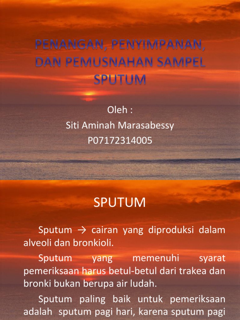 Panduan Lengkap Pengambilan Sputum | PDF