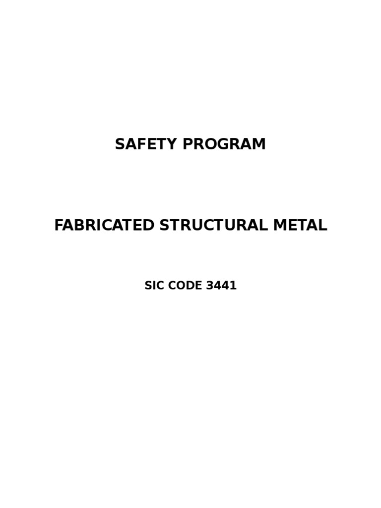 Fabricated Structural Metal | PDF | First Aid | Occupational Safety And ...