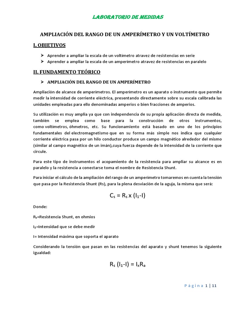 Ampliacion de Rango | PDF | Resistencia Eléctrica y Conductancia ...