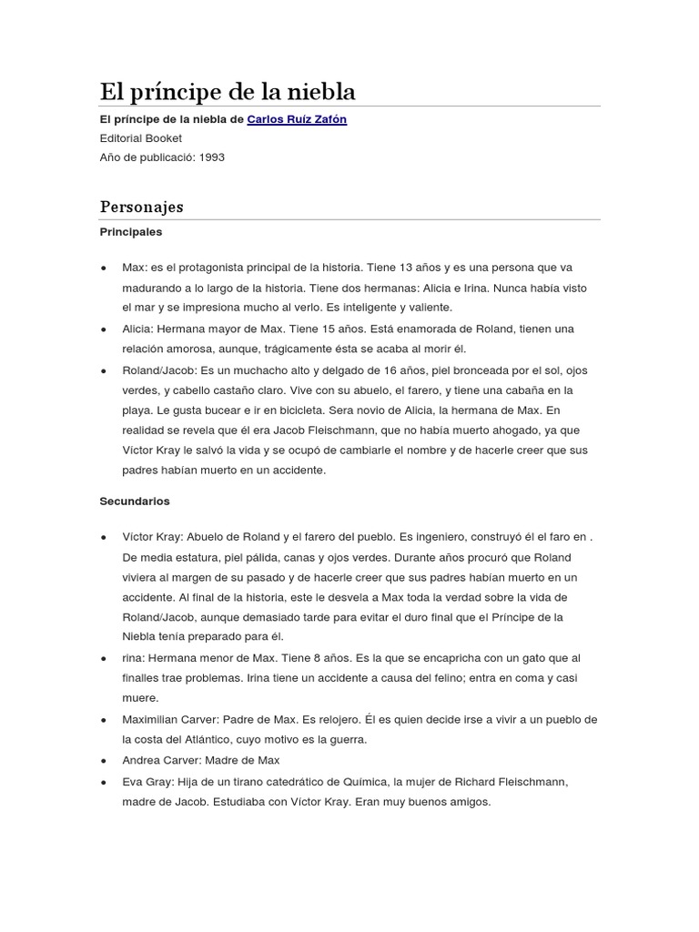 El Príncipe de La Niebla | PDF | Jacob | Ocio