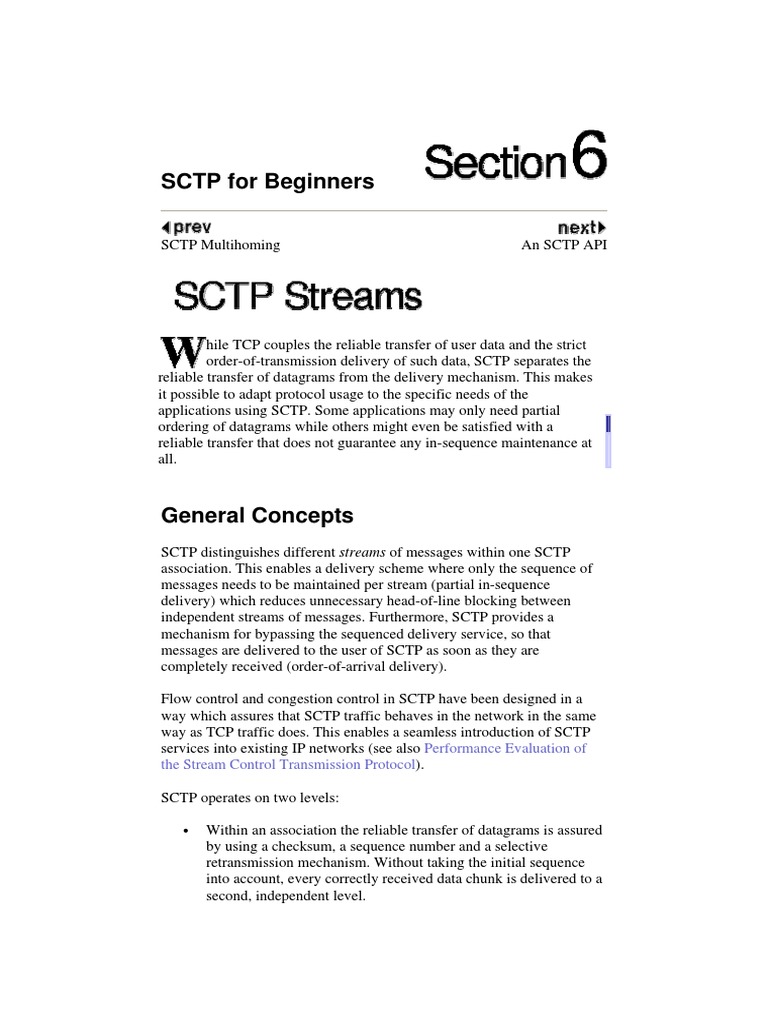 06 Sctp For Beginners Sctp Streams Pdf Transmission Control Protocol