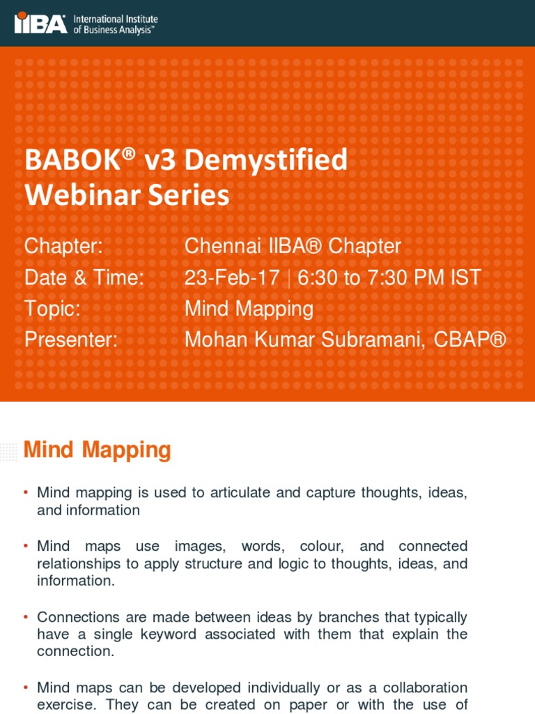 BABOK® v3 Demystified Webinar Series | PDF | Thought | Mind