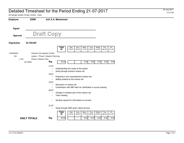 Detailed Timesheet | PDF | Business