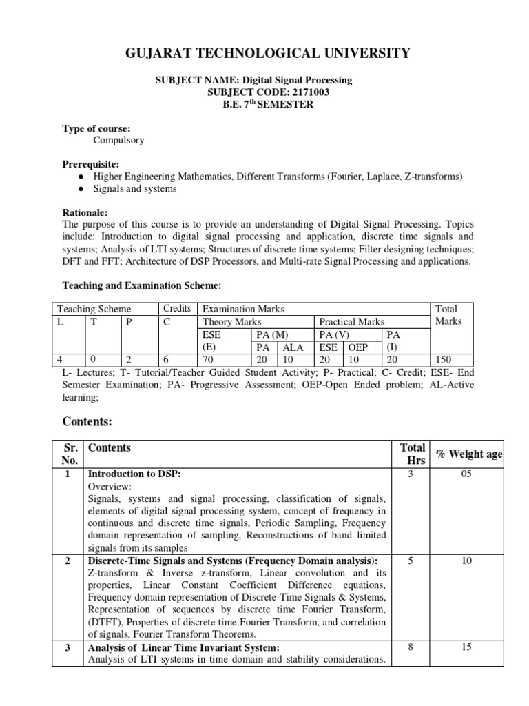 Dsp Pdf Digital Signal Processing Discrete Fourier Transform
