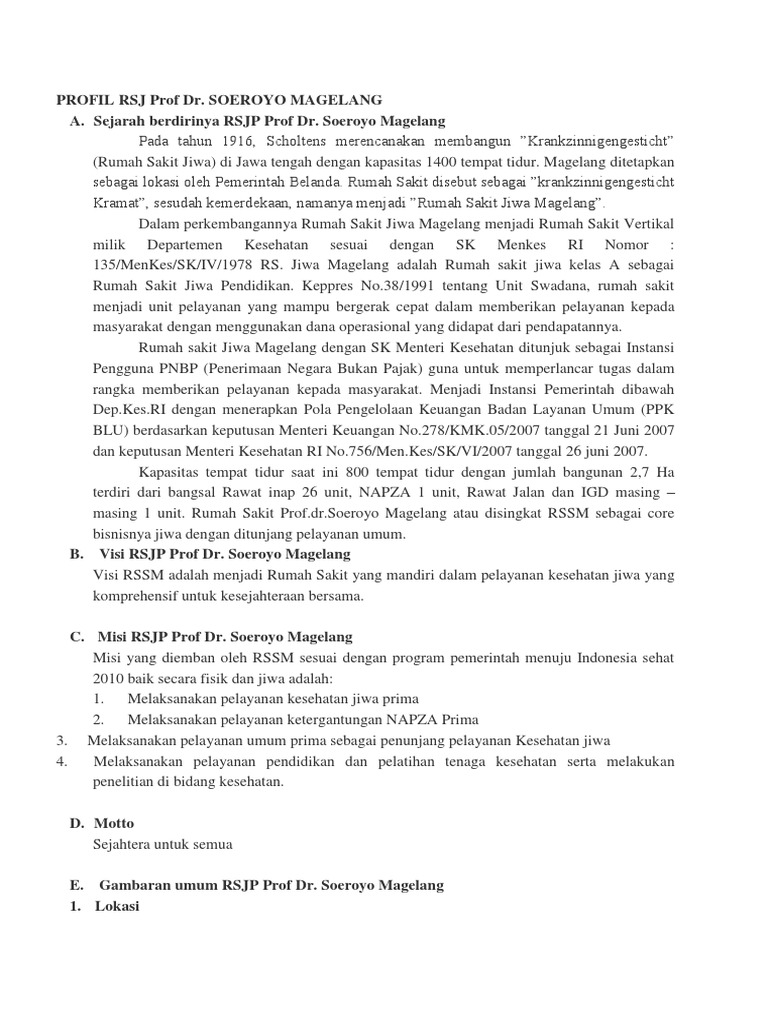 Profil RSJ Prof DR | PDF