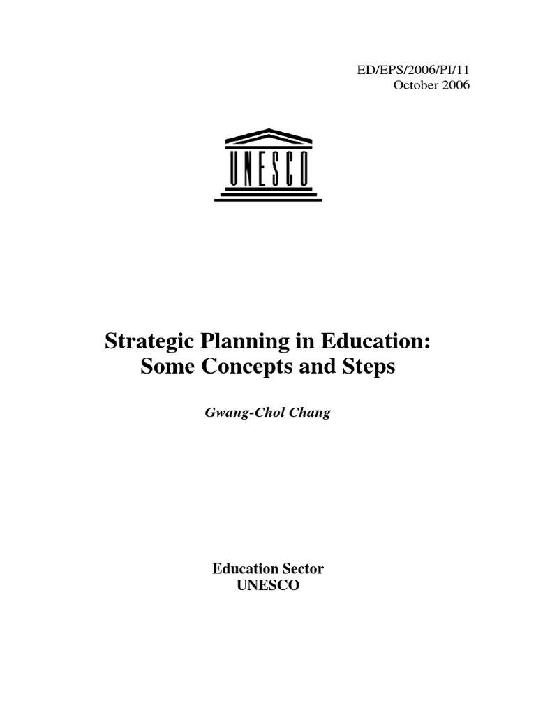 Strategic Planning In Education Some Concepts And Steps Pdf