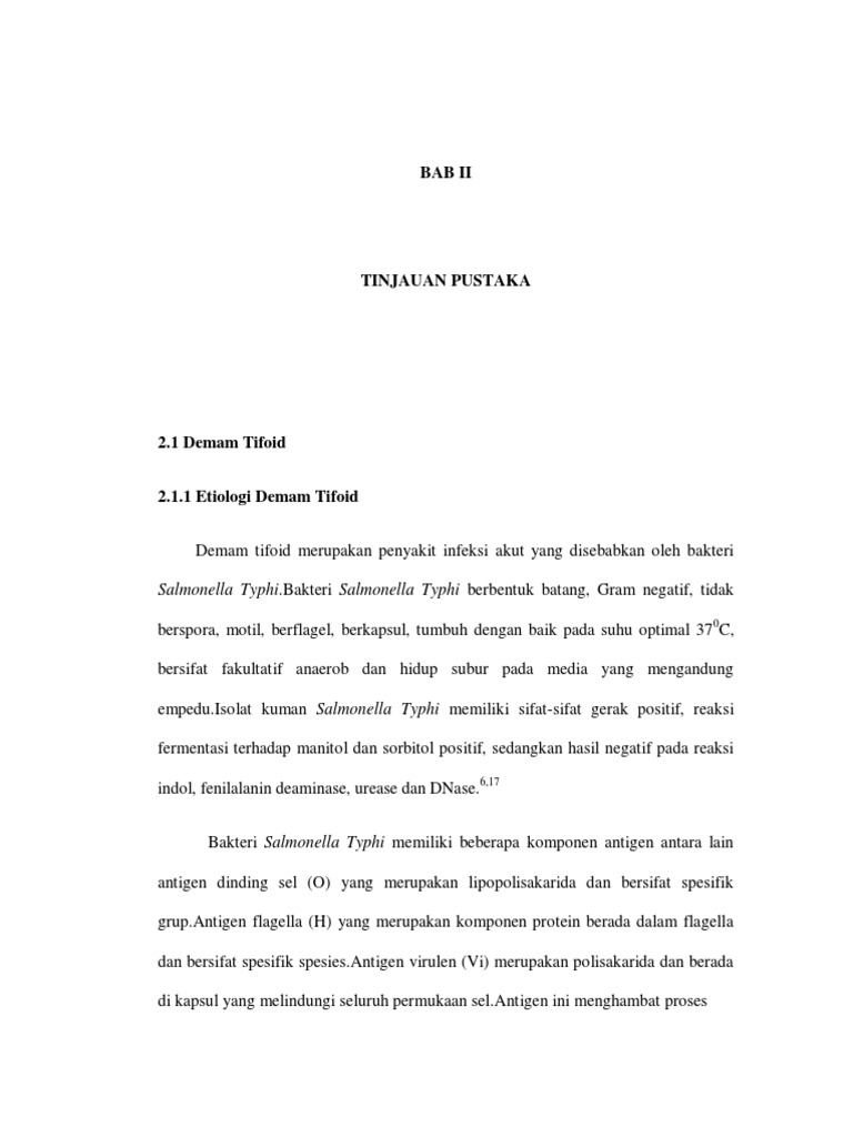 Etiologi dan Patogenesis Demam Tifoid | PDF