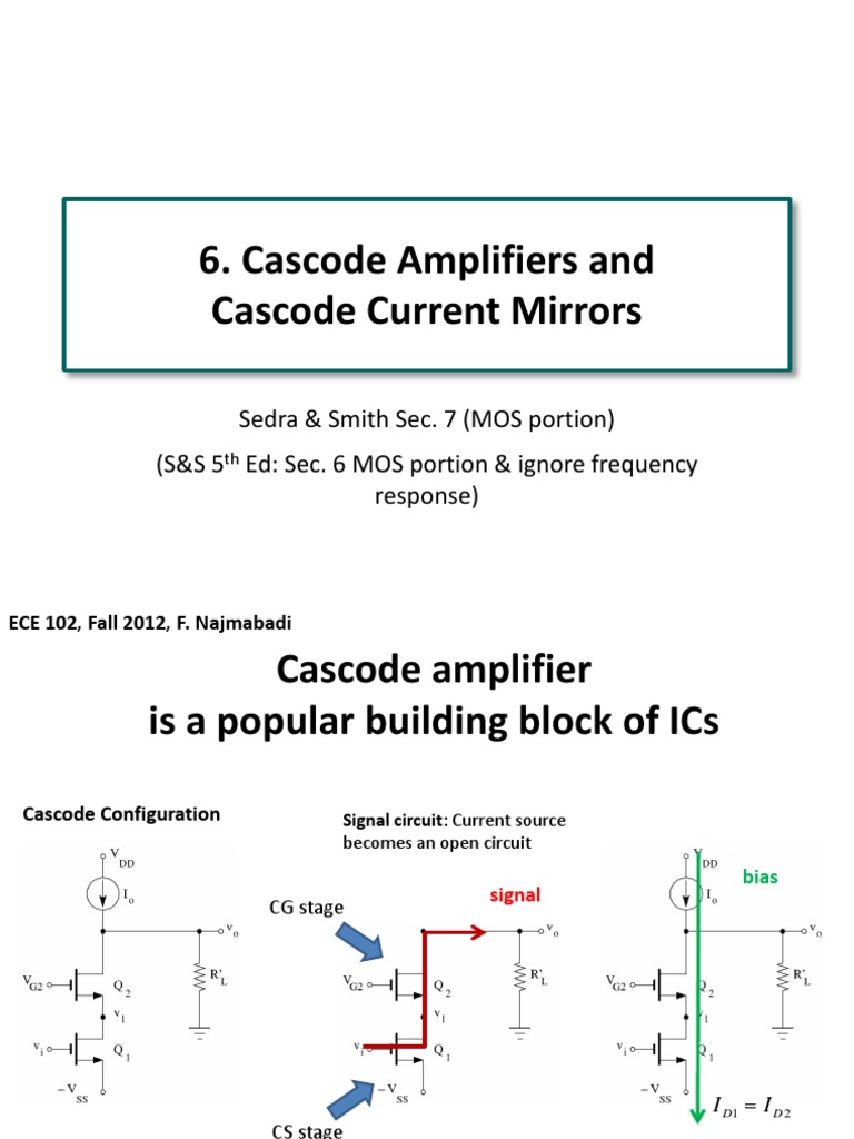 Cascode Amplifiers and Cascode Current Mirrors | PDF | Amplifier | Mosfet