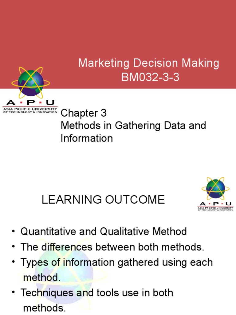 Chapter 3 - Methods of Gathering Data & Information.ppt | Marketing ...