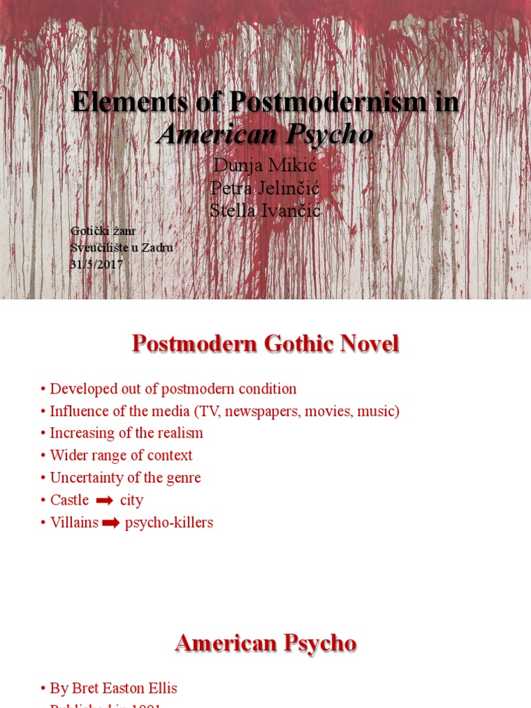 Elements of Postmodernism in American Psycho | PDF