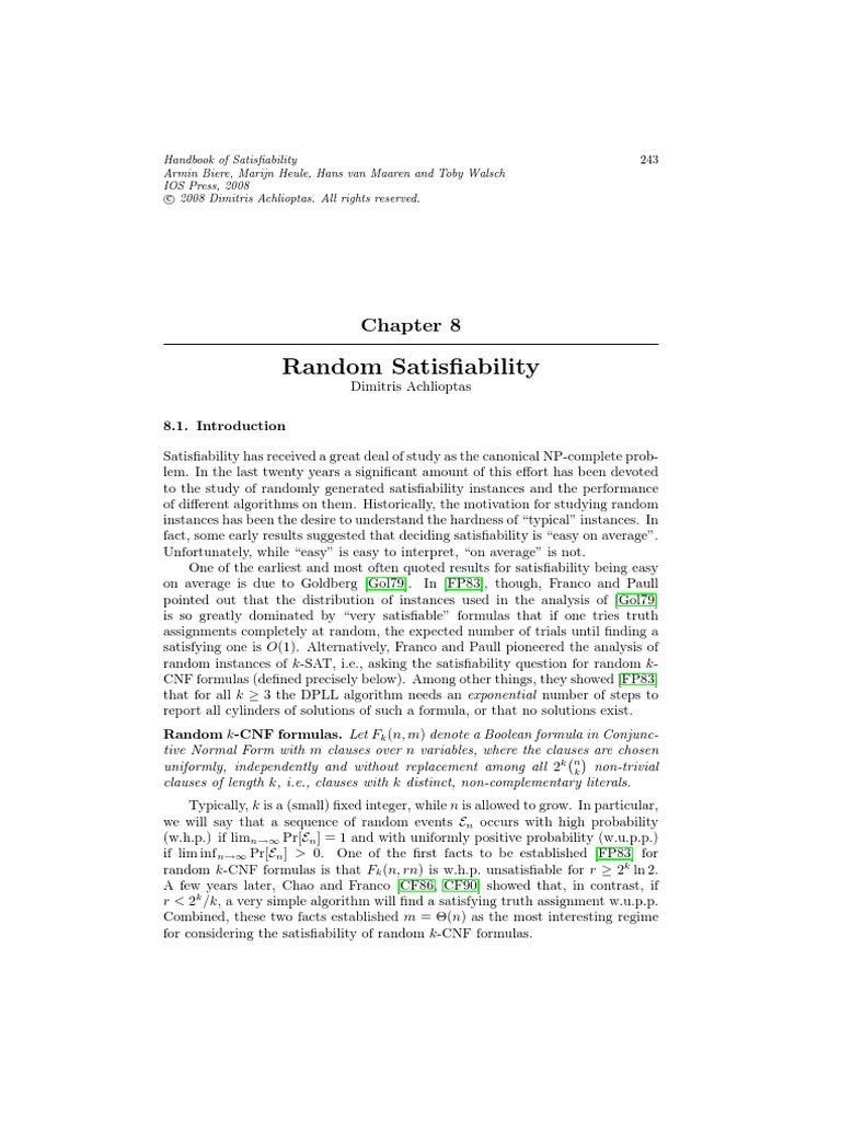 The Rise of Random Satisfiability: A Survey of Foundational Results on the Phase Transition and ...