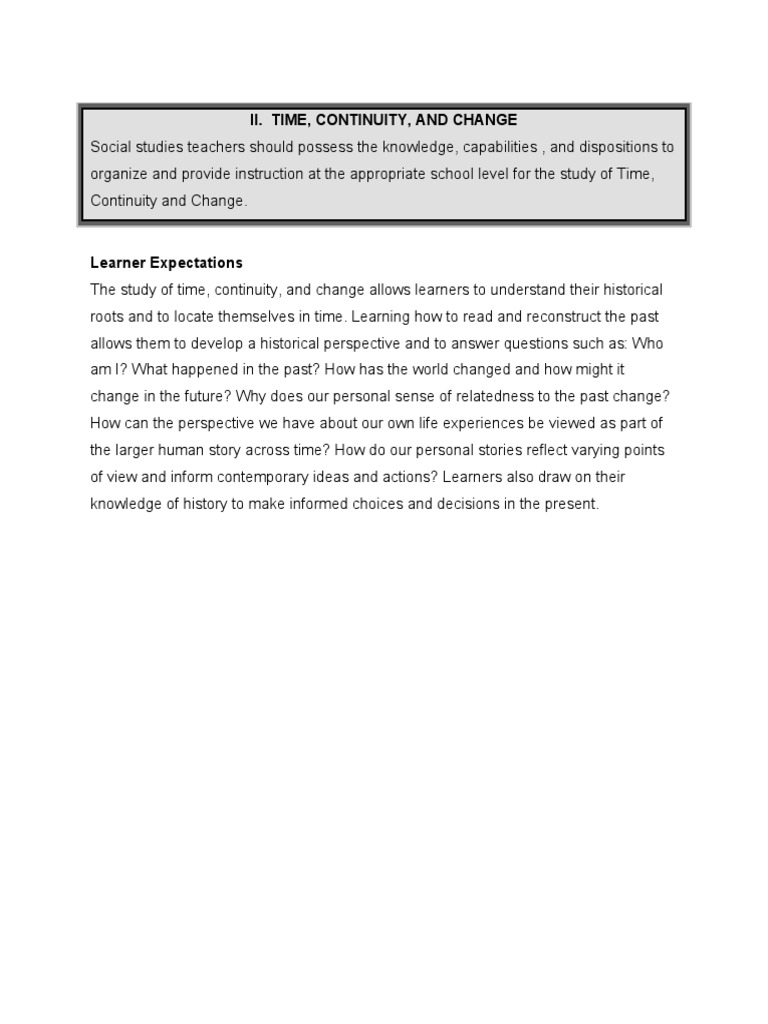 Ii. Time, Continuity, and Change | PDF