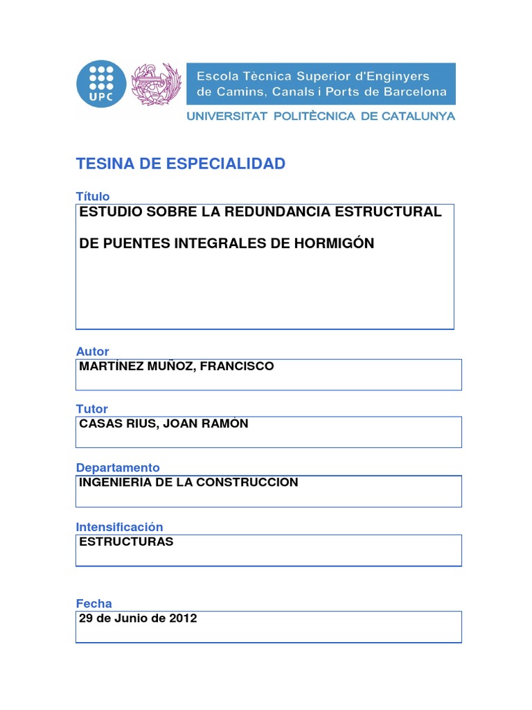 Redundancia Estructural en Puentes Integrales | PDF