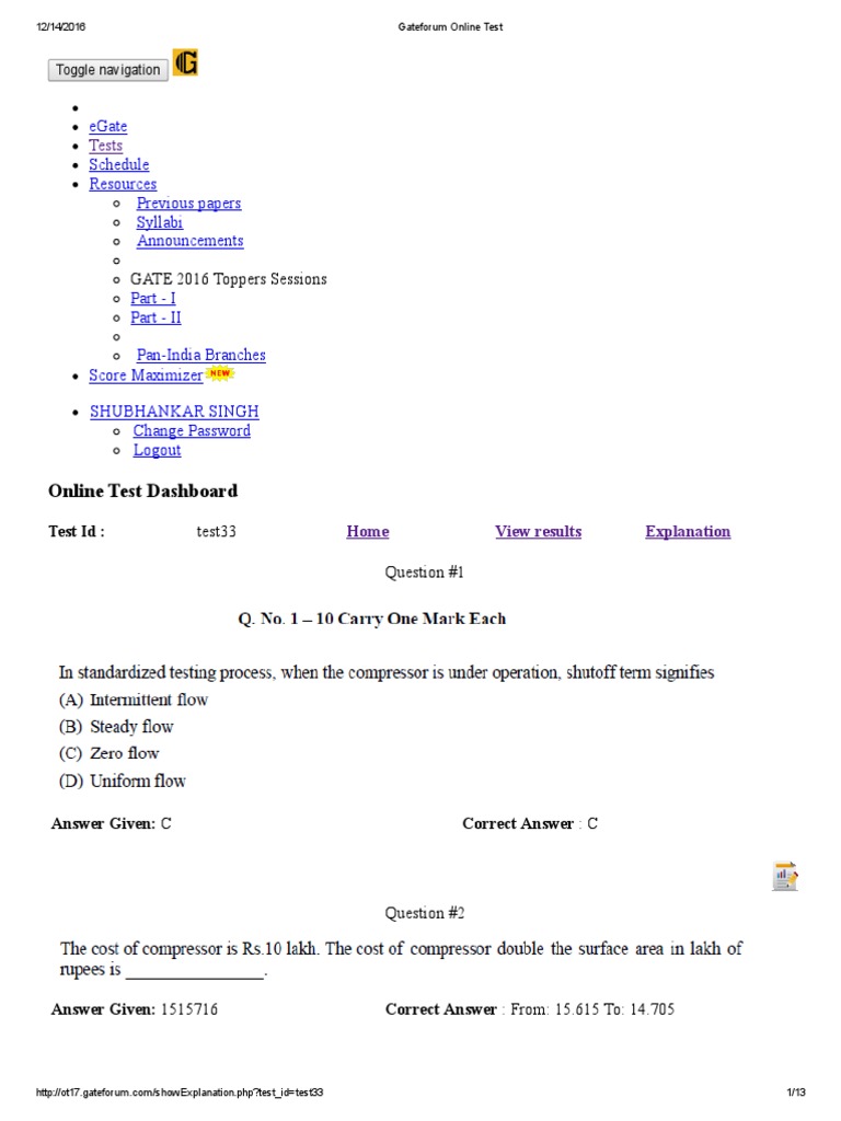 Online Test Dashboard: Tests | Download Free PDF | Secure Communication ...