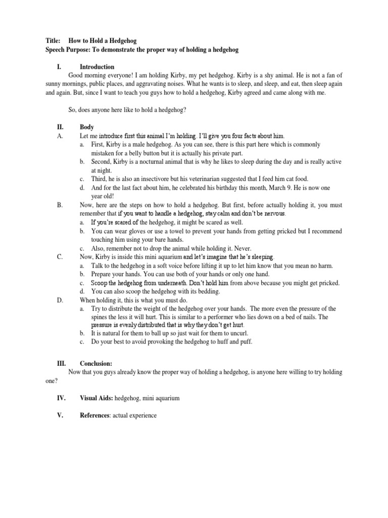 Demo Speech Outline | PDF