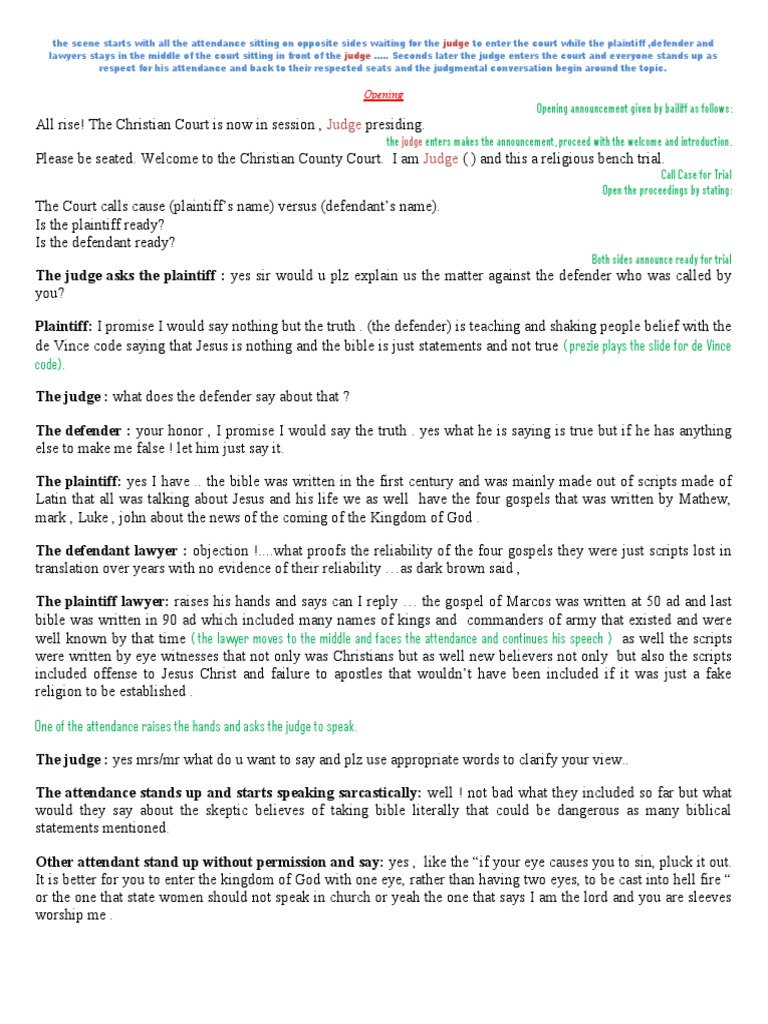 The Court Script | The Gospel | Judge